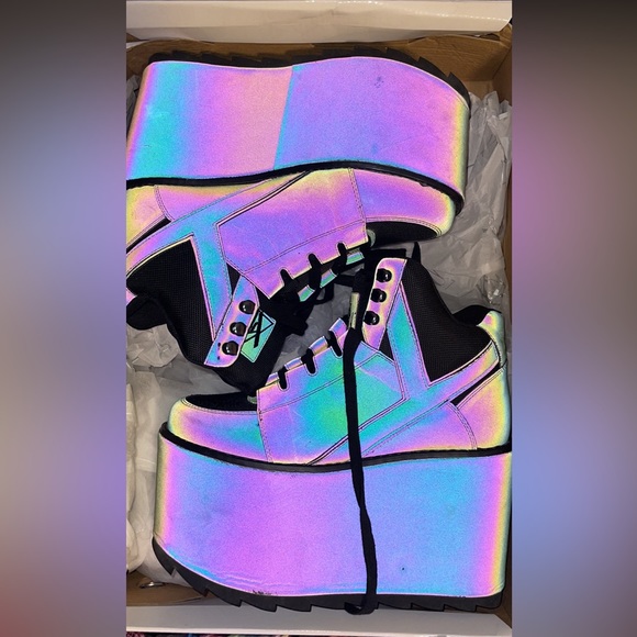 YRU | Shoes | Yru Qozmo Reflective Platform Sneakers | Poshmark